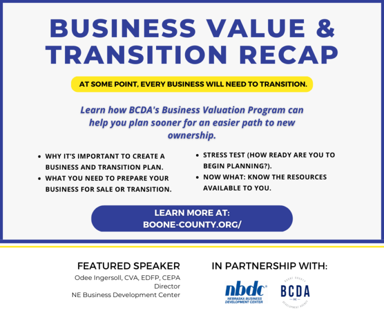 Business Transition & Valuation Session Recap - Boone County ...